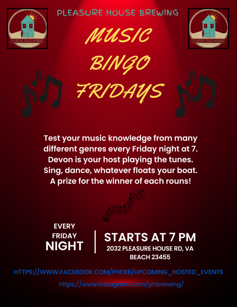 MUSIC BINGO PRESENTED BY DEVON - Pleasure House Brewing