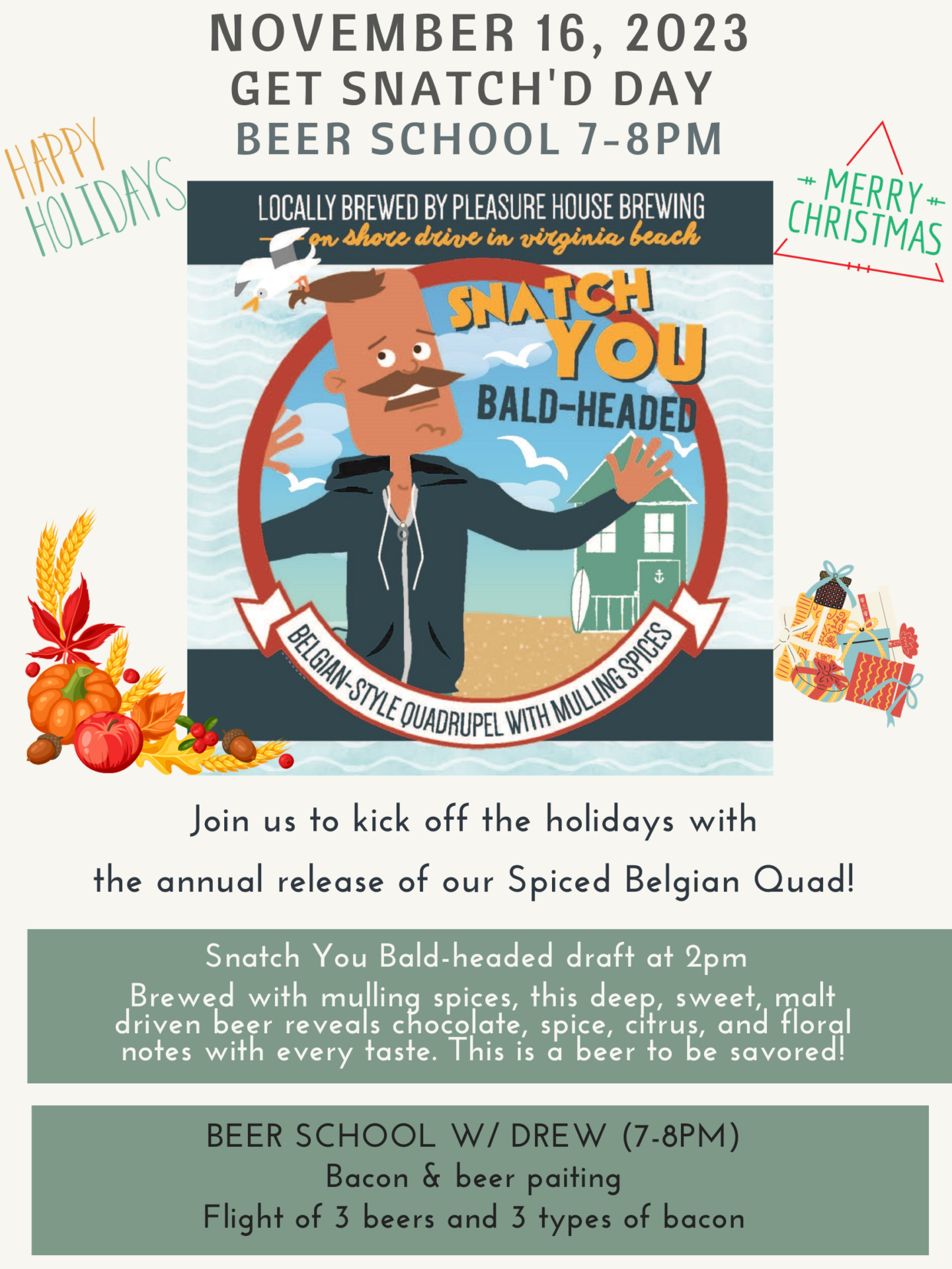 Beer School: Bacon & Beer Pairing (11/16/23, 7-8pm) - Pleasure House ...